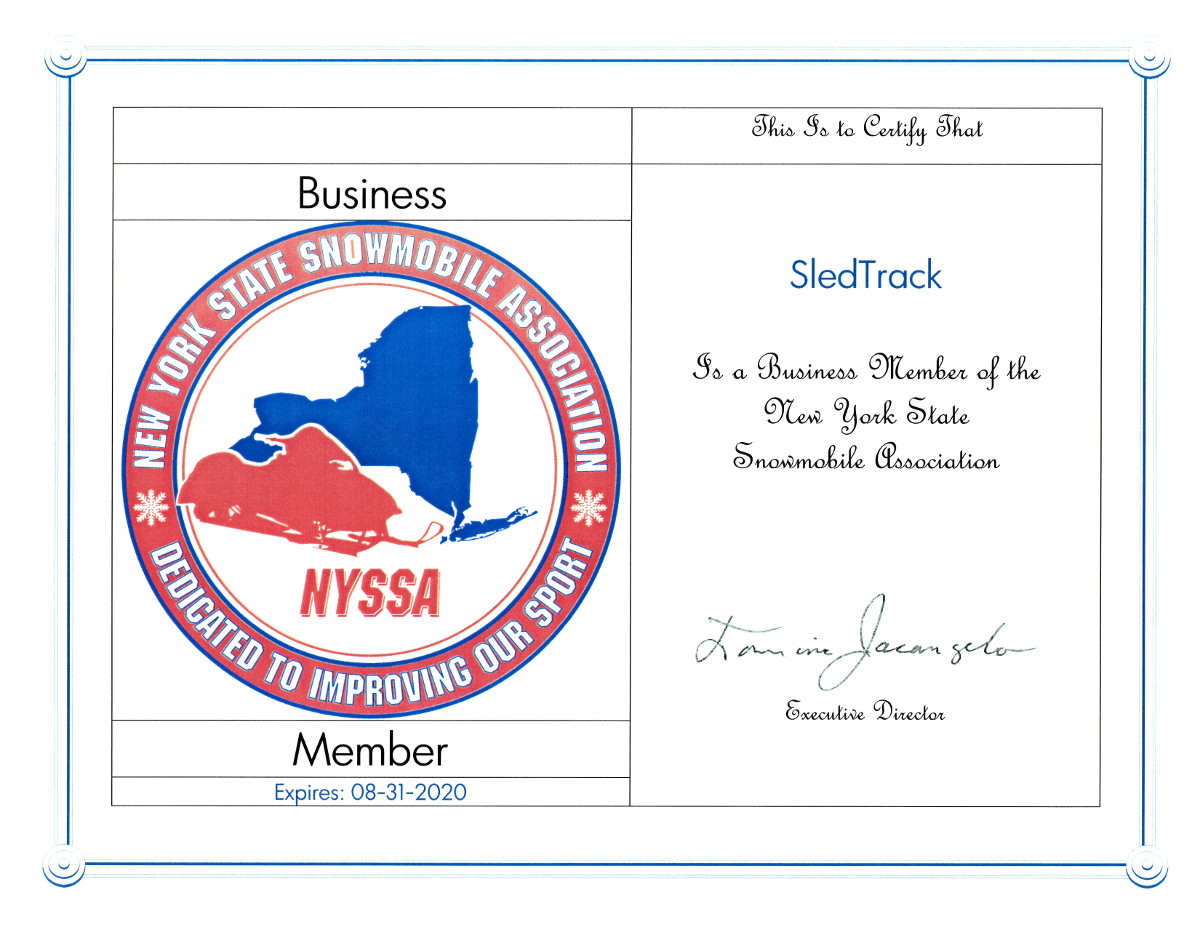 Member New York State Snowmobile Association - Sledtrack